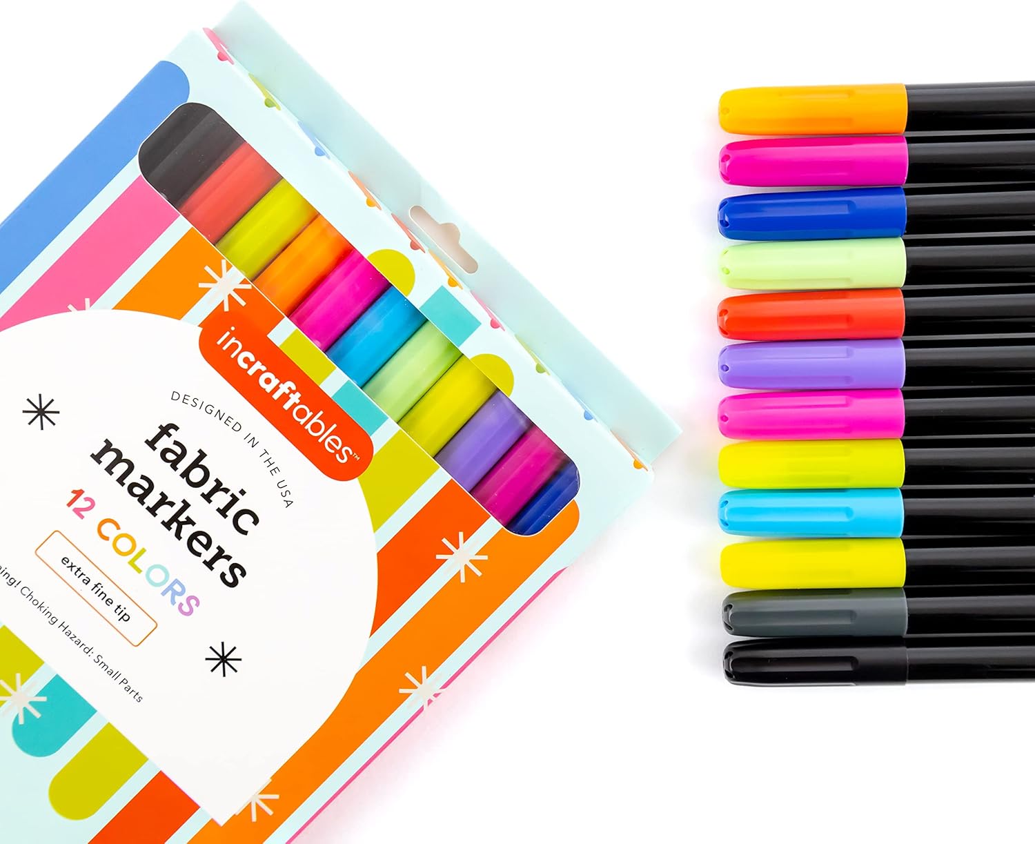 Incraftables Fabric Markers - 12 Pack Permanent Non-Bleed Markers for ...